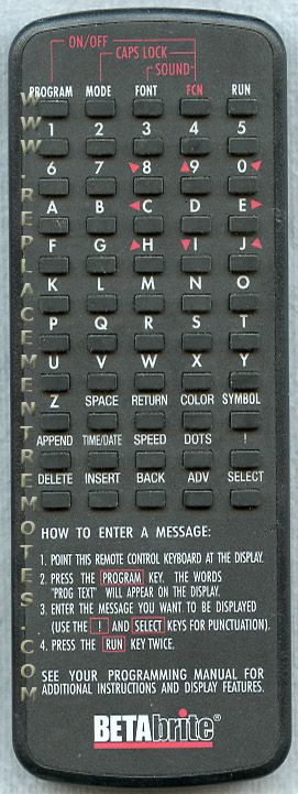 Buy BETAbrite BET001 Indoor LED Display Remote Control