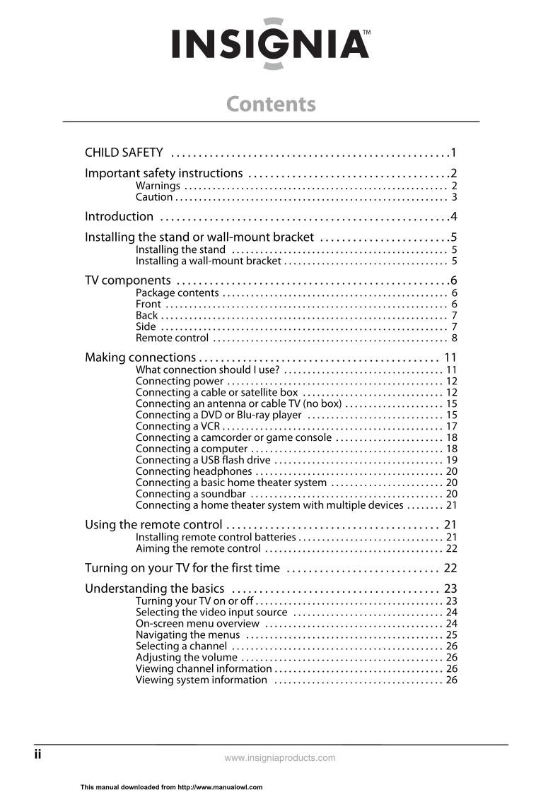 Buy/Download Insignia NSRC02A12 NSRC02A12 TV TV Operating Manual