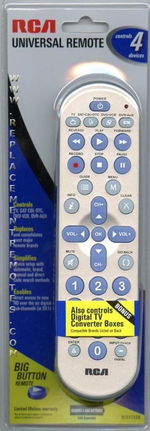 Buy RCA RCR4358N Universal Remote Control 4-Device Universal Remote Control Buy RCA RCR4358N Universal Remote Control 4-Device Universal Remote Control