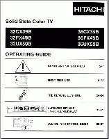 HITACHI TV Operating Manuals Operating Manuals | HITACHI Remote Control ...