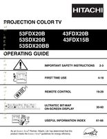 HITACHI TV Operating Manuals Operating Manuals | HITACHI Remote Control ...