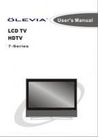 Olevia Operating Manuals: 227V 232V to LT26HVE LT26HVX LT27HVS ...