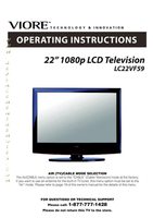 Viore Operating Manuals: LC22VF59 to LC55VFZ61 | ReplacementRemotes.com ...