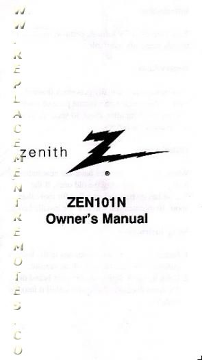 Buy/Download Zenith ZEN101NOM Universal Remote Control Universal Remote ...